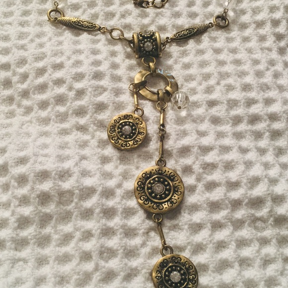 Jewelry | Gold And Crystal Necklace | Poshmark